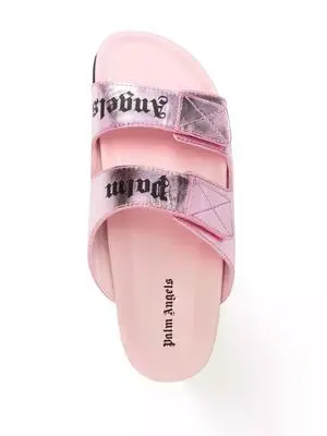 Palm Angels Logo-print Leather Flat Sandals