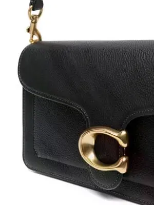 COACH Tabby Pebble Leather Shoulder Bag - Black