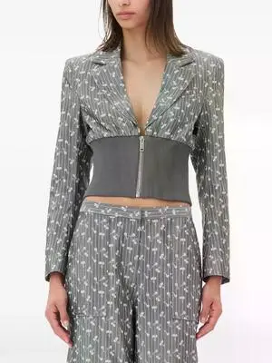 GANNI Jacquard Cropped Blazer