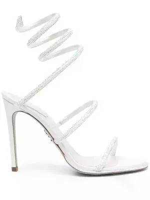 Rene Caovilla Crystal-embellished Leather Sandals - Neutrals