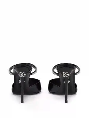 Dolce & Gabbana 90mm Embellished Patent Leather Mules
