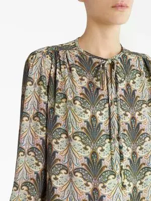 Etro Paisley-print Front-tie Blouse
