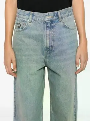 Moschino Logo-patch Straight Leg Jeans