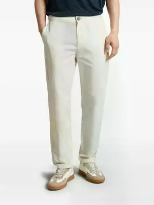 Woolrich Linen Trousers With Drawstring Waist - White