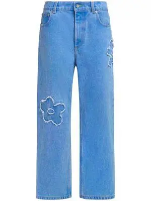 Marni Embroidered Straight-leg Jeans