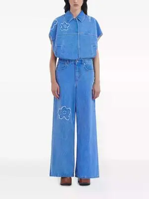 Marni Embroidered Straight-leg Jeans