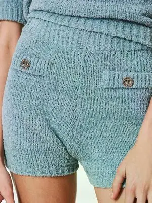 TWINSET Button-detail Shorts - Blue
