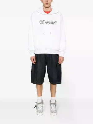 Off-White Cotton Jersey Hoodie - White