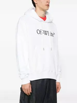 Off-White Cotton Jersey Hoodie - White