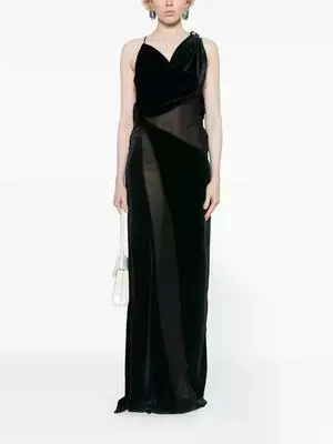Coperni Logo-plaque Panelled Maxi Dress