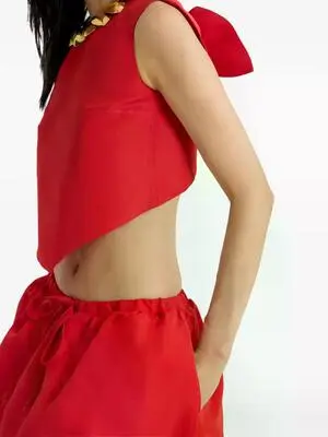 PATOU Faille Scarf Top - Red