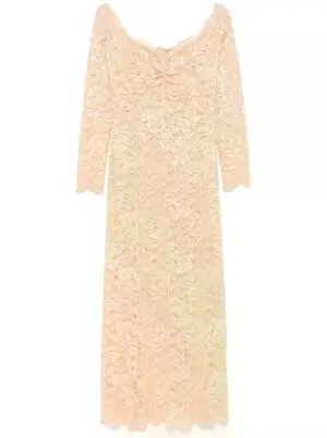 Rabanne Sequinned Lace Maxi Dress - Neutrals