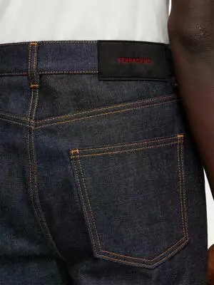 FERRAGAMO Logo-appliqué Straight-leg Jeans