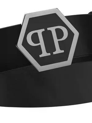 Philipp Plein Hexagon-logo Leather Belt