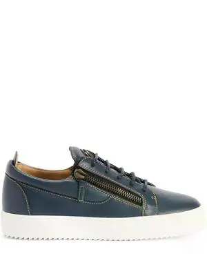 GIUSEPPE ZANOTTI Frankie Double-zip Low-top Sneakers - Blue