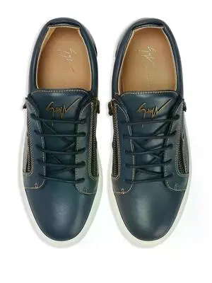 GIUSEPPE ZANOTTI Frankie Double-zip Low-top Sneakers - Blue