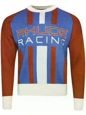 Rhude Logo Intarsia Wool Jumper - Red