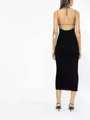 Blumarine Logo-plaque Ribbed Dress