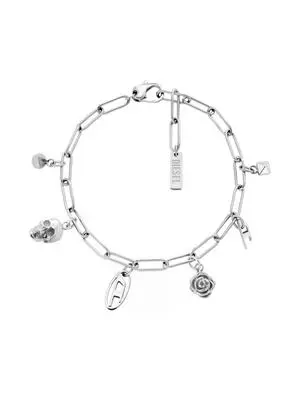 DIESEL® Charm-detail Bracelet - Silver
