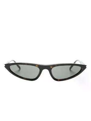 Saint Laurent Geometric-frame Sunglasses - Brown