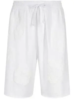 DENIM TEARS Cotton Wreath-print Shorts