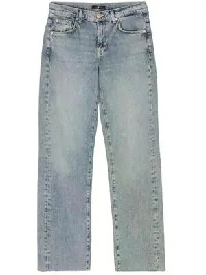 7 For All Mankind Tess High-rise Straight-leg Jeans - Blue