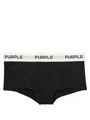 PURPLE BRAND Logo-tape Cotton Briefs - Black