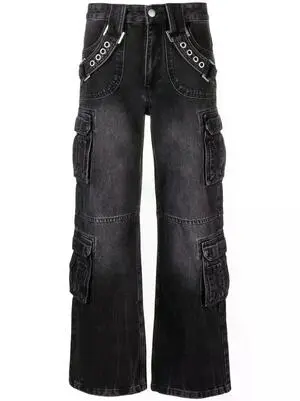 MISBHV Harness Strap Cargo Jeans - Black