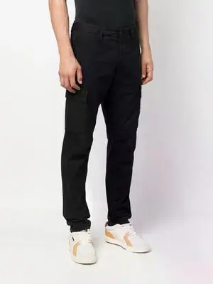 Stone Island Logo-patch Cargo Trousers - Black