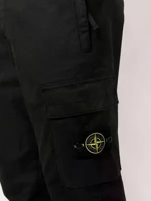 Stone Island Logo-patch Cargo Trousers - Black