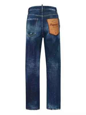 Dsquared2 Navy Stretch-cotton Straight-leg Jeans