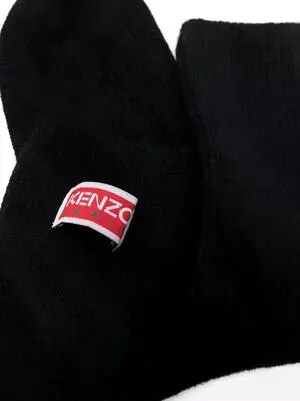Kenzo Logo-patch Ribbed-knit Socks