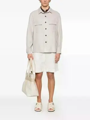 Zegna Cut-away-collar Shirt - Neutrals