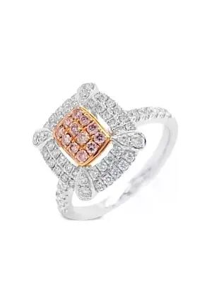 HYT JEWELRY 18k White Gold And Platinum Diamond Ring - Silver
