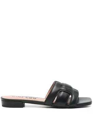 BIBI LOU Holly Cut-out Leather Flats - Black