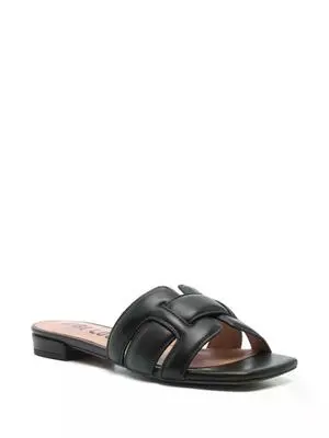 BIBI LOU Holly Cut-out Leather Flats - Black