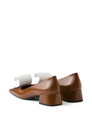Prada 35mm Two-tone Brushed-leather Pumps