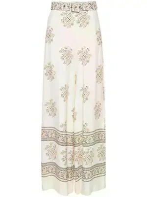 Zimmermann Utility Dot Lemon-print Wide Trousers