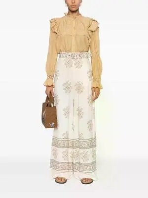 Zimmermann Utility Dot Lemon-print Wide Trousers