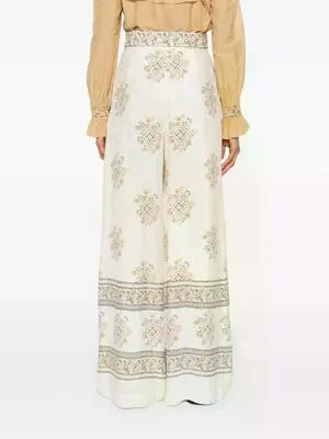 Zimmermann Utility Dot Lemon-print Wide Trousers