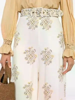 Zimmermann Utility Dot Lemon-print Wide Trousers