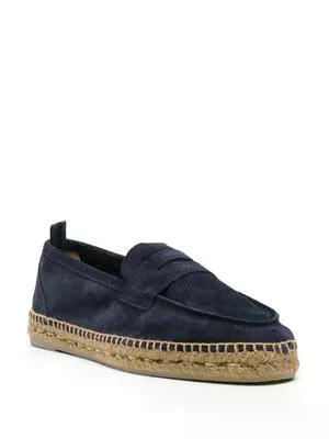 CastaÑer Braided Raffia Suede Espadrilles - Blue