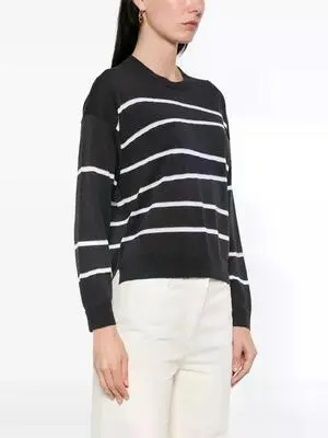Peserico Striped Crew Neck Sweater - Grey