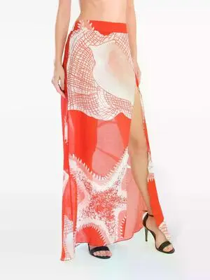 AMIR SLAMA X Jade Picon Shell-print Maxi Skirt