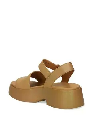 Camper Tasha 55mm Leather Platform Sandals - Brown