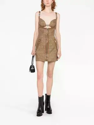 Versace Allover Cut-out Jacquard Minidress