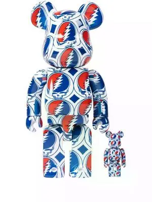 MEDICOM TOY X Grateful Dead Steal Your Face Be@rbrick 100% And 400% Figure Set - White