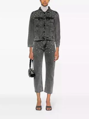 ANA RADU Crystal-embellished Denim Jacket
