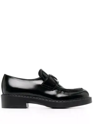 Prada Chocolate Logo Plaque 40mm Loafers
