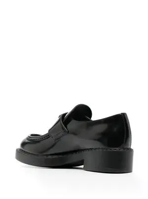 Prada Chocolate Logo Plaque 40mm Loafers